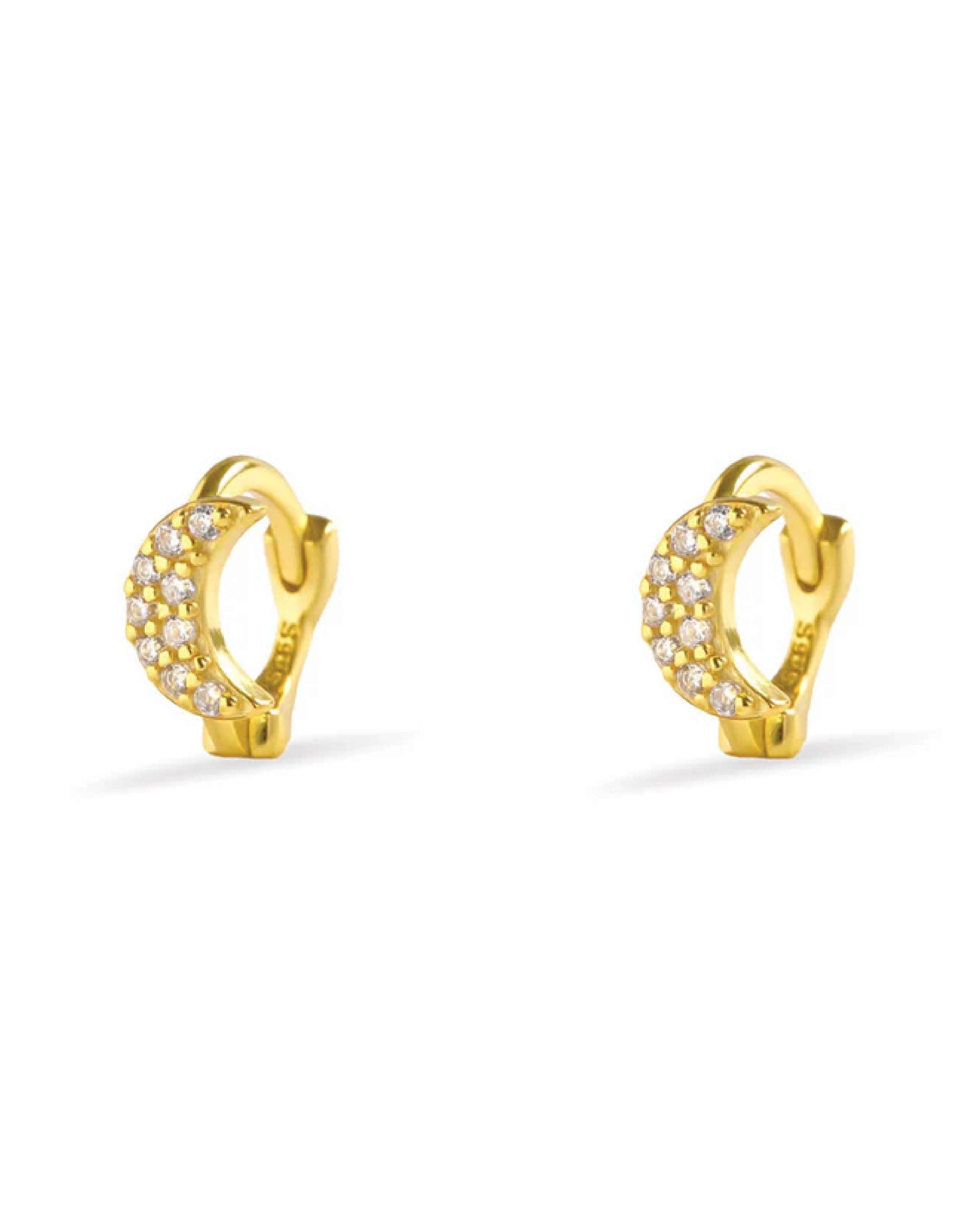 Golden Moon Huggee Hoop - 92.5 Silver Earrings - Affordable and ...